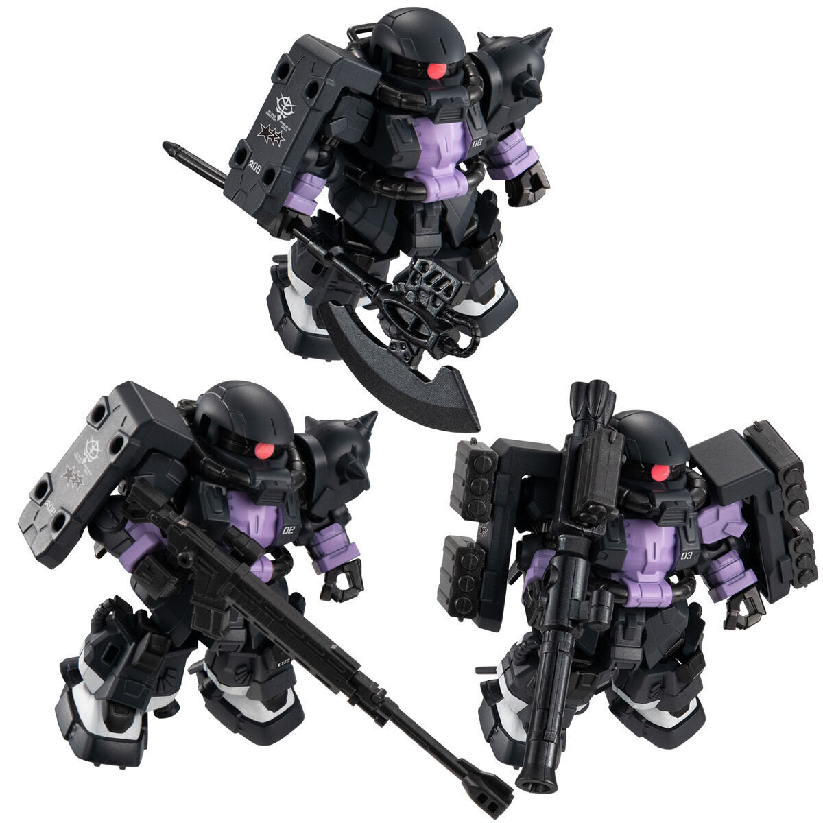 MOBILITY JOINT GUNDAM BLACK TRI-STARS ZAKU II HIGH MOBILITY TYPE 3 ...
