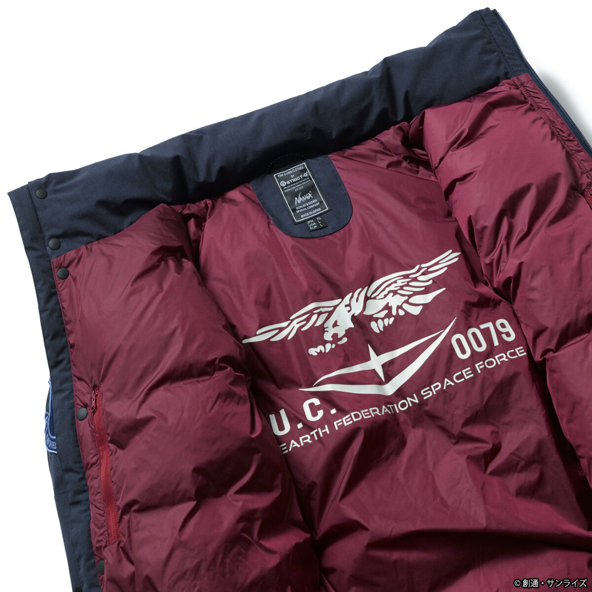 STRICT-G x NANGA Mobile Suit Gundam EFSF TAKIBI Down Jacket | GUNDAM ...